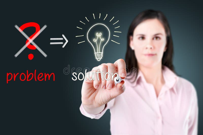 Business Woman Eliminate Problem, Find Solution. Stock Image - Image of ...