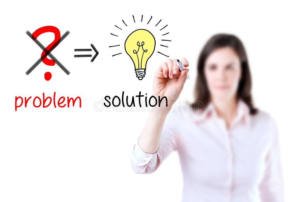 Business Woman Eliminate Problem, Find Solution. Stock Image - Image of ...