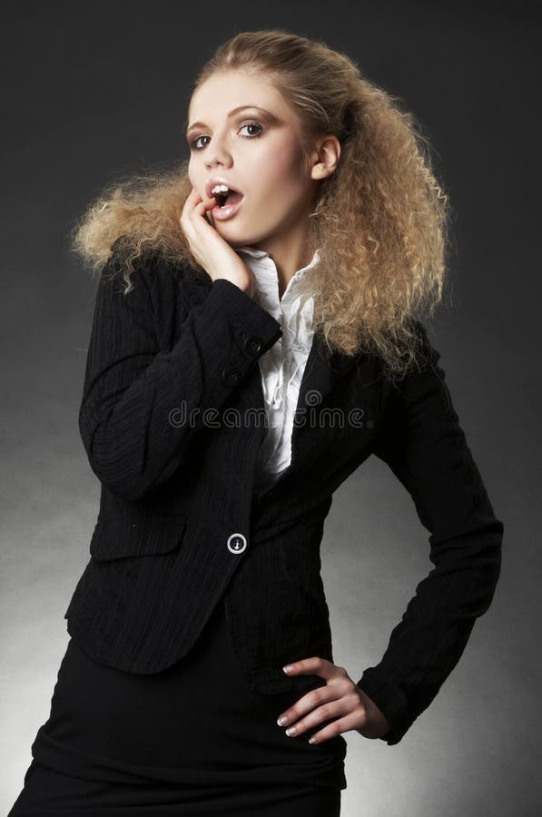 Business Woman with Facial Expression Stock Image - Image of model ...