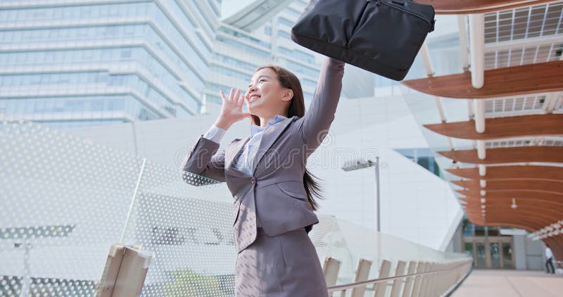 Business Woman Feel Excited Stock Photo - Image of building, happy ...