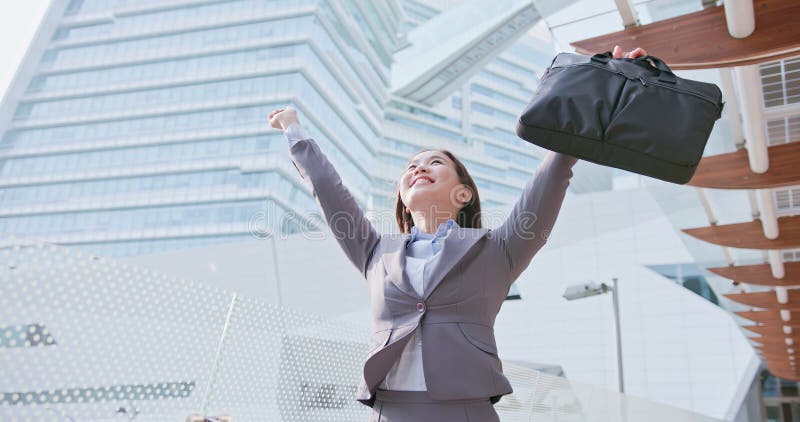 Business Woman Feel Excited Stock Photo - Image of office, people ...