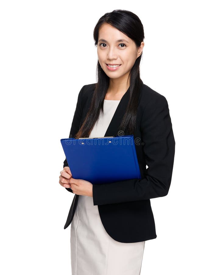 Business Woman with File Pad Stock Image - Image of board, office: 41884249
