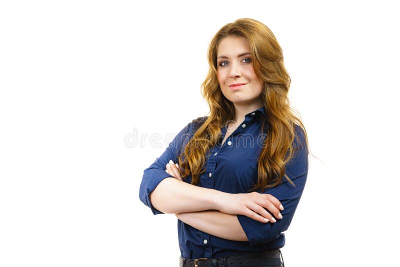 Business woman folded arms stock photo. Image of folded - 220917866