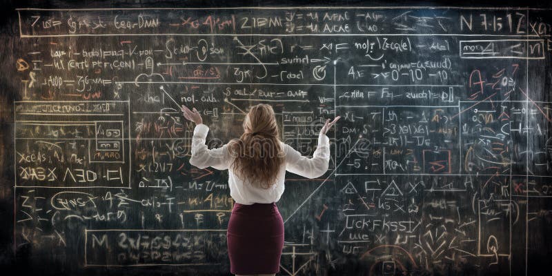 Business Woman with Formula Board Stock Image - Image of intelligence ...