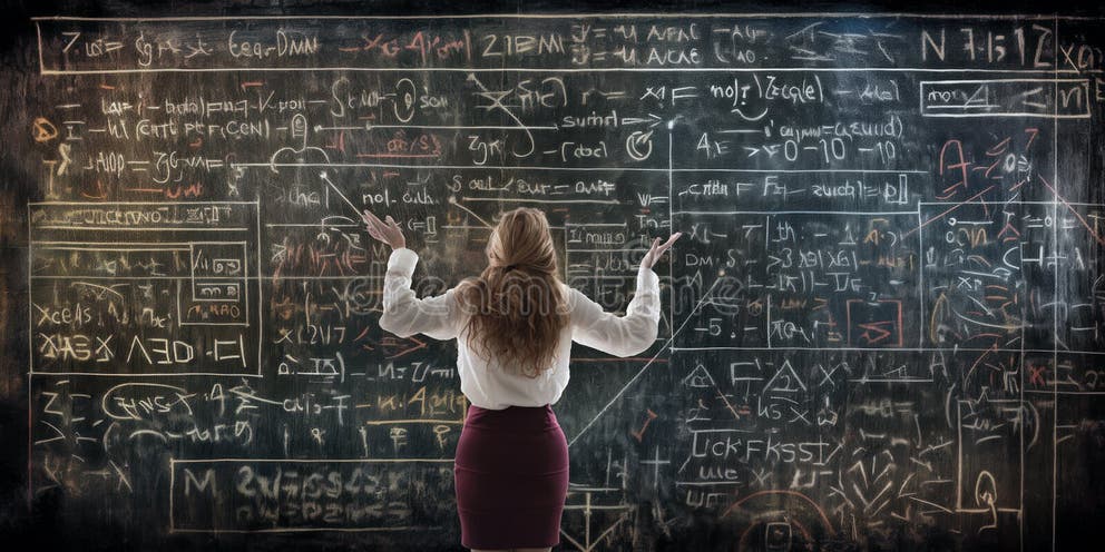 Business Woman with Formula Board Stock Image - Image of intelligence ...