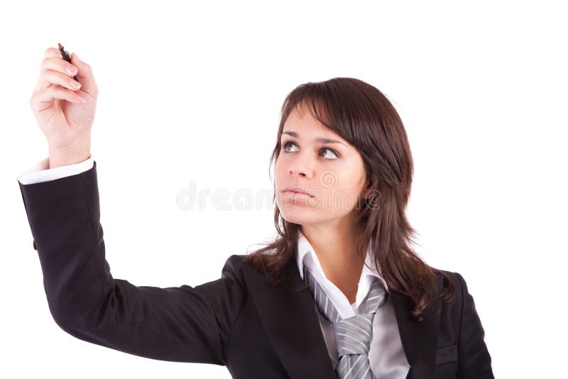 Business Woman Full of Thoughts Stock Image - Image of expression ...