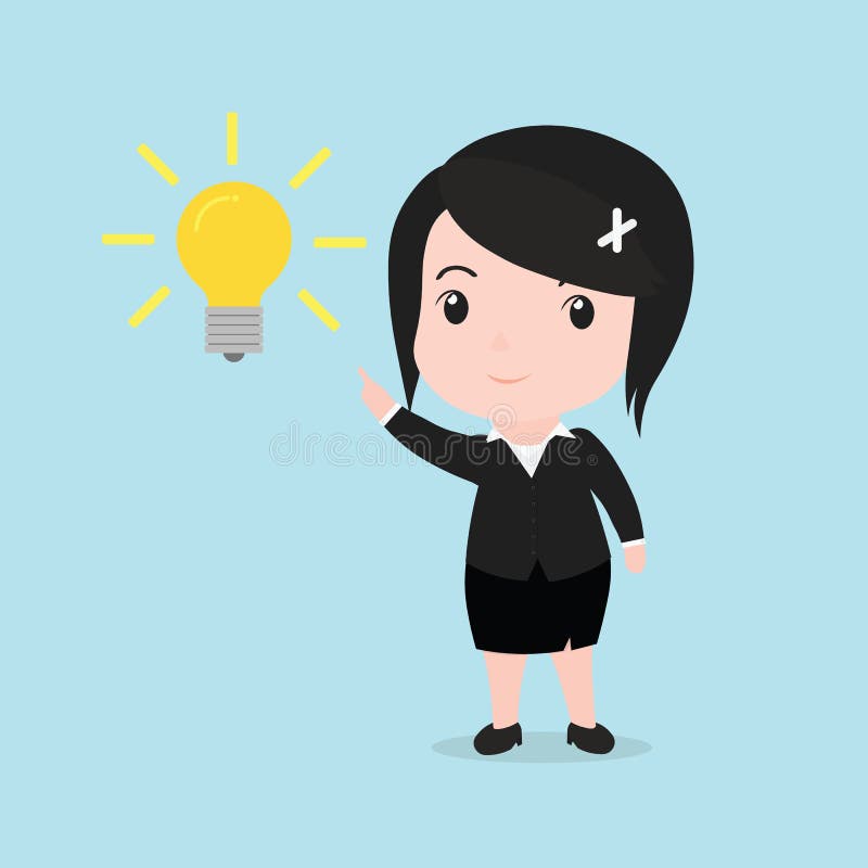 Business Woman Get Something Idea, Cartoon Stock Vector - Illustration ...