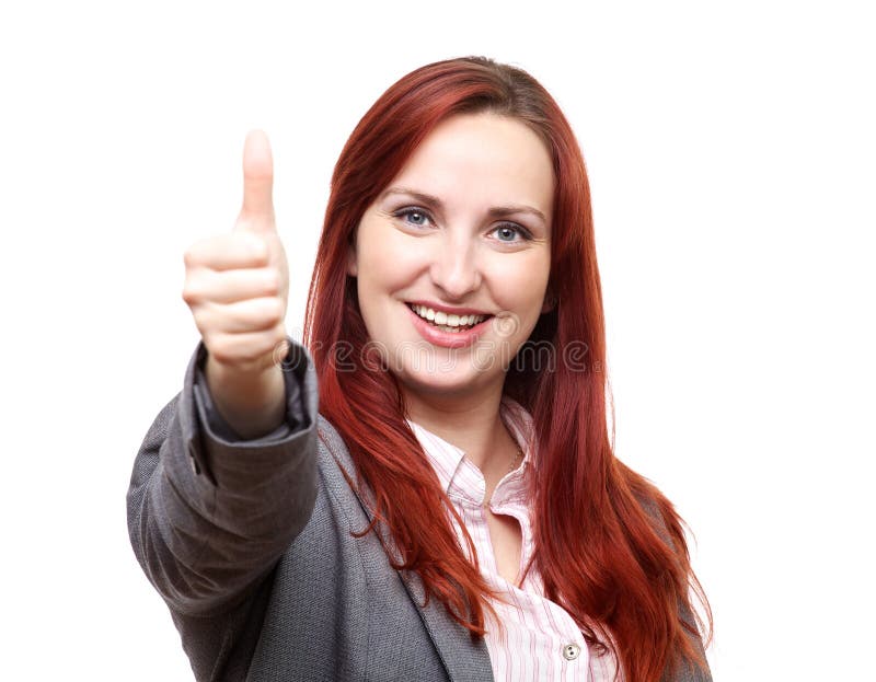 Business Woman Giving Thumbs Up Stock Image - Image of businesswoman ...