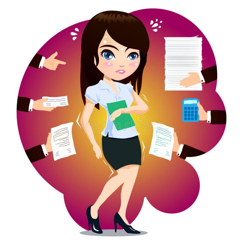 Stress Situation on Work, Overworked and Tired Business Woman. Stock ...