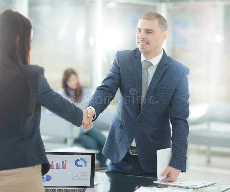 Top View.handshake Business Partners. the Concept of Cooperation. Stock ...