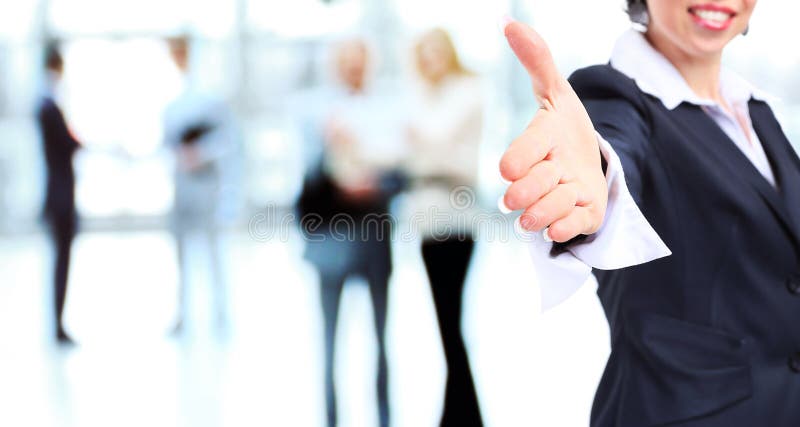 Business woman with hand stock photo. Image of partnership - 38504524