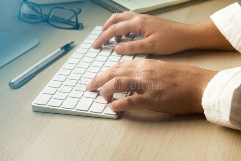 Business Woman Hand Using Computer Stock Photo - Image of computer ...