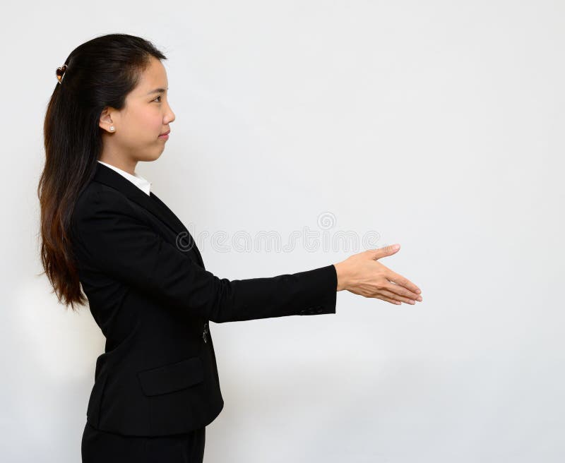 Business woman handshake stock photo. Image of hand, mongolian - 38158444