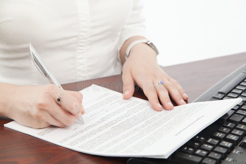 Business woman handwriting stock photo. Image of high - 19049096