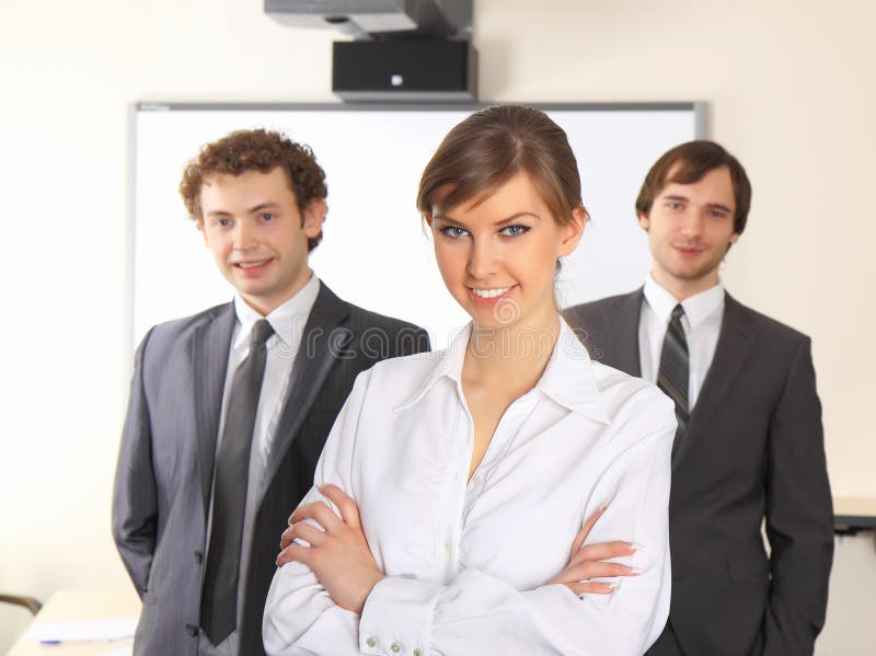 Business Woman and Her Team. Stock Photo - Image of light, adult: 17531990