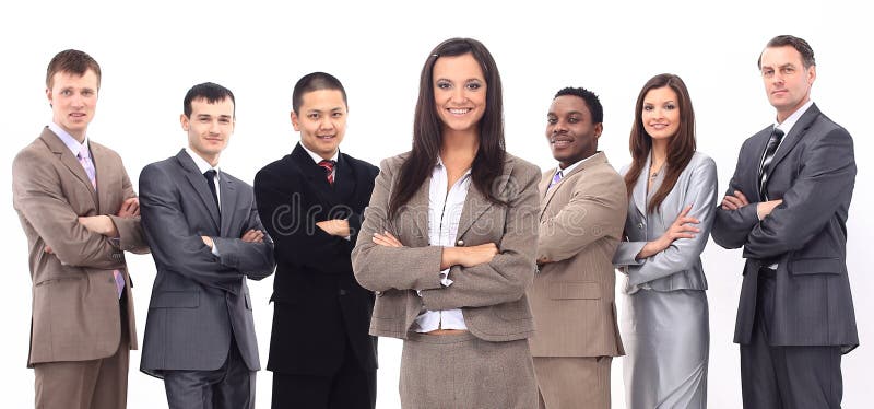 Business Woman with a Multi-ethnic Business Team Stock Photo - Image of ...