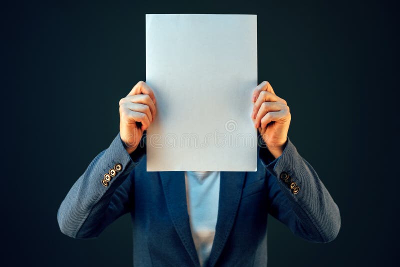 Business Woman Holding Blank Document Paper As Copy Space Stock Image ...