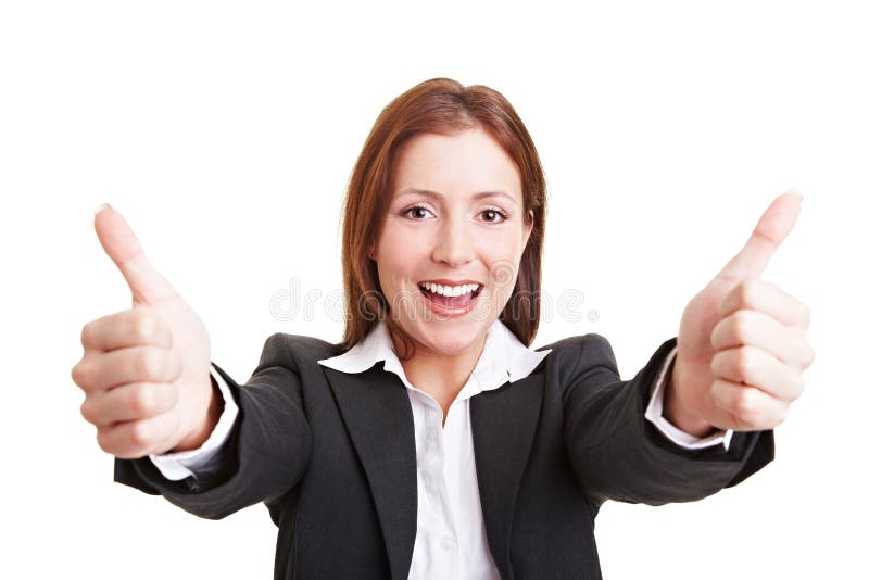 Business Woman Holding Both Thumbs Stock Image - Image of manager ... Business Woman Holding Both Thumbs Stock Image - Image of manager ...