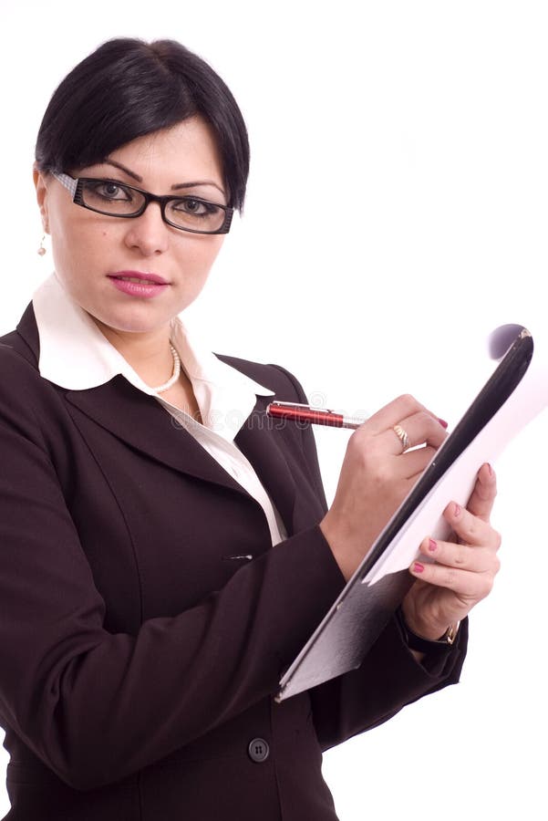 Business Woman with Documents for Your Signing Stock Photo - Image of ...