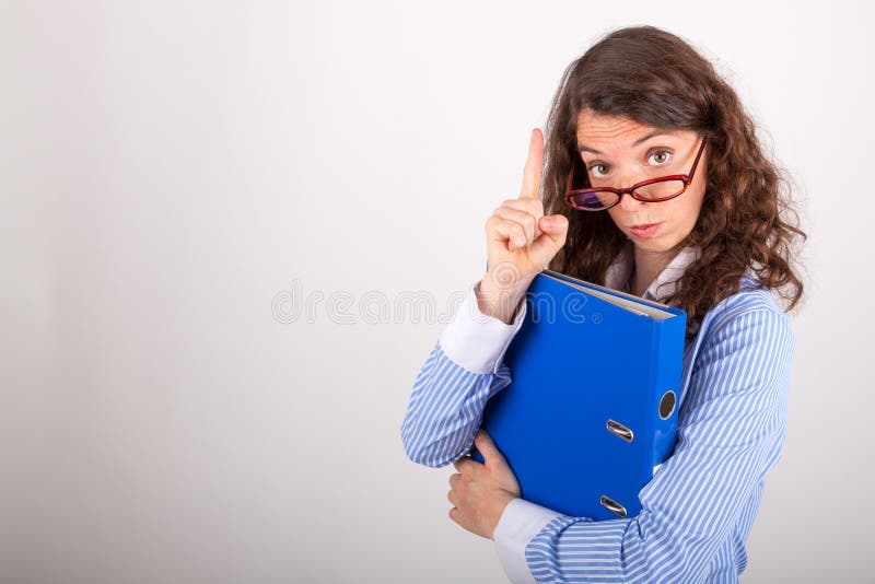 The Business Woman is Holding a File in Her Hands Stock Photo - Image ...