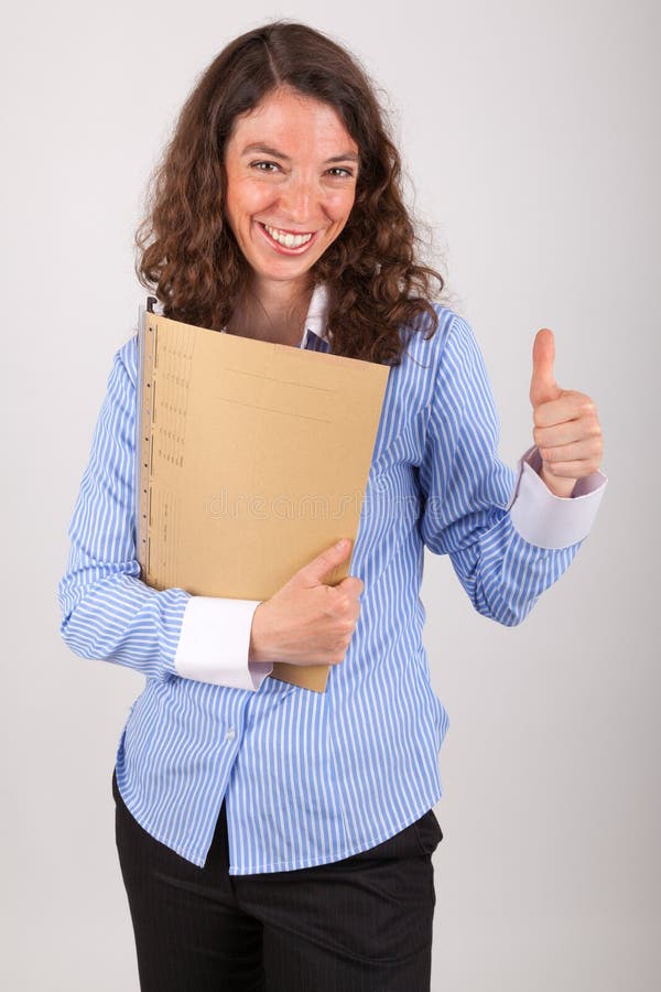 The Business Woman is Holding a File in Her Hands Stock Image - Image ...
