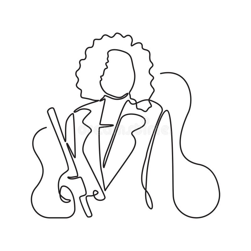 Business Woman Holding Folder Concept Continuous Line Drawing ...