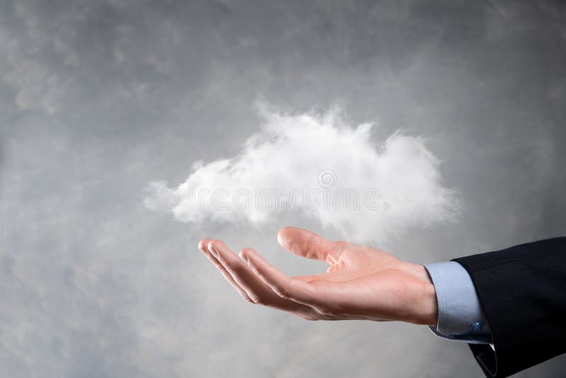 Business Woman Holding Icon Cloud Computing Network and Icon Connection ...