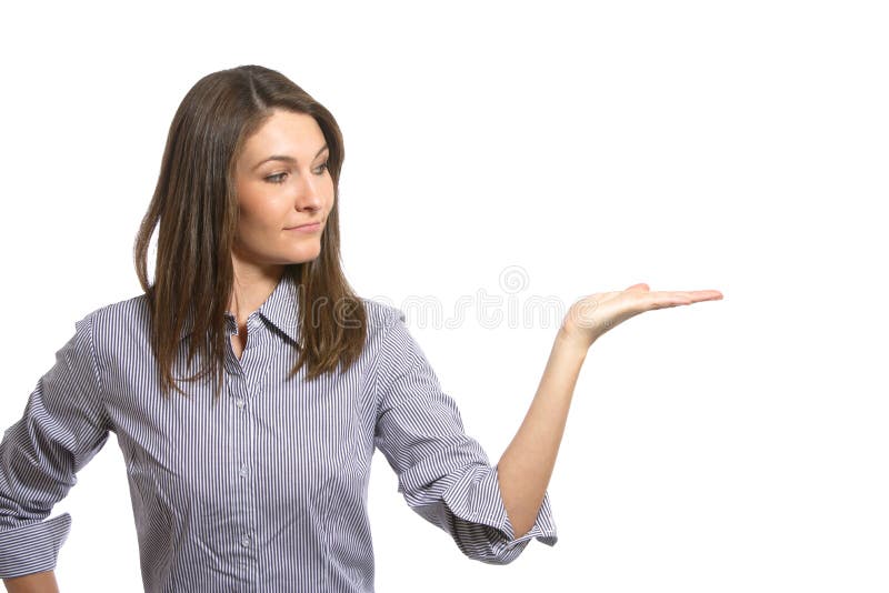 A Business Woman Holding Out Her Hand Stock Photo - Image of executive ...