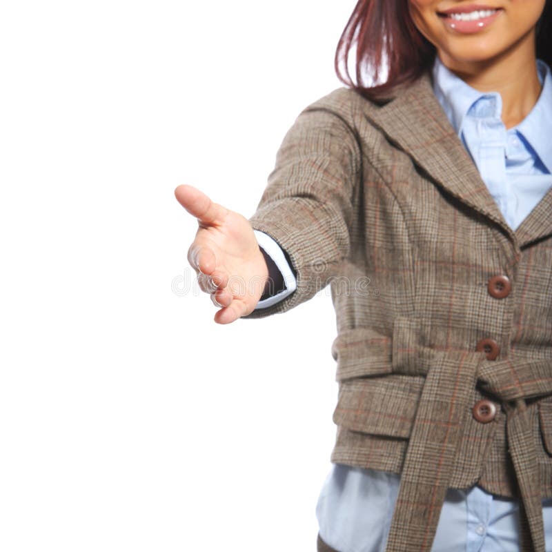 A Business Woman Holding Out Her Hand Stock Image - Image of hand ...