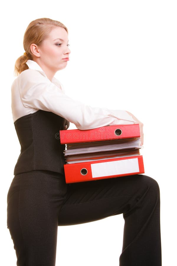 Young Overworked Business Woman Holding Stack Folders Documents Stock ... Young Overworked Business Woman Holding Stack Folders Documents Stock ...