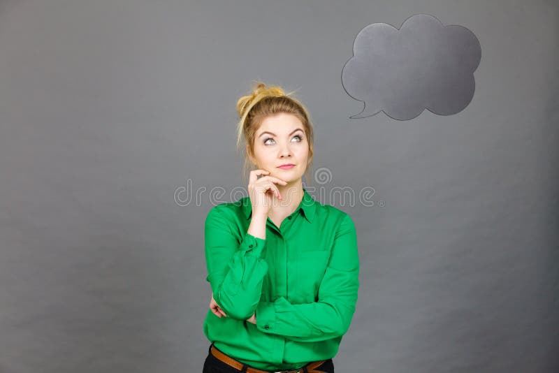 Business Woman Intensive Thinking Stock Image - Image of solution ...