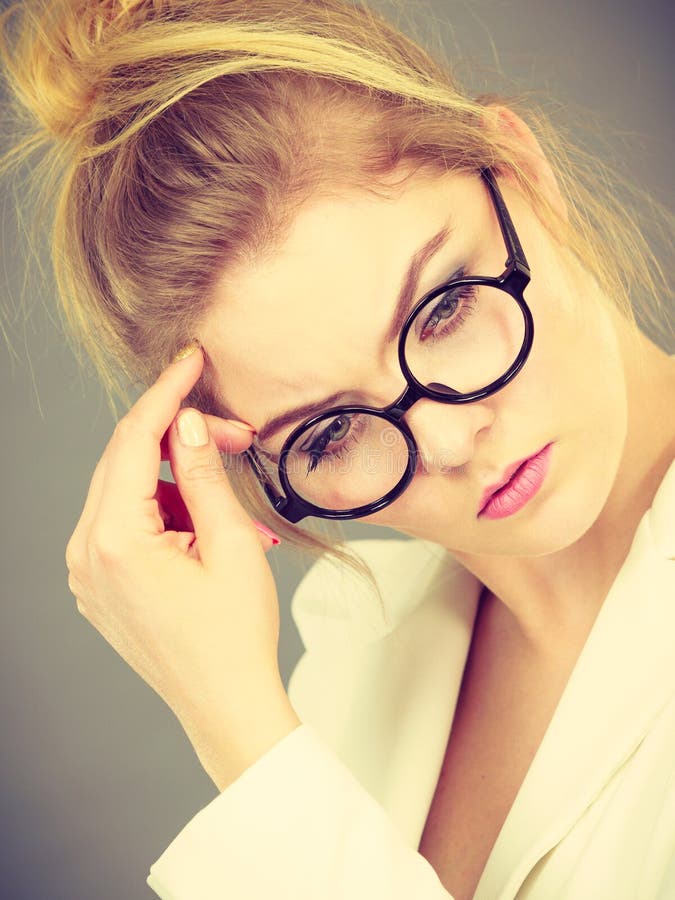 Business Woman Intensive Thinking Stock Image - Image of thinking ...