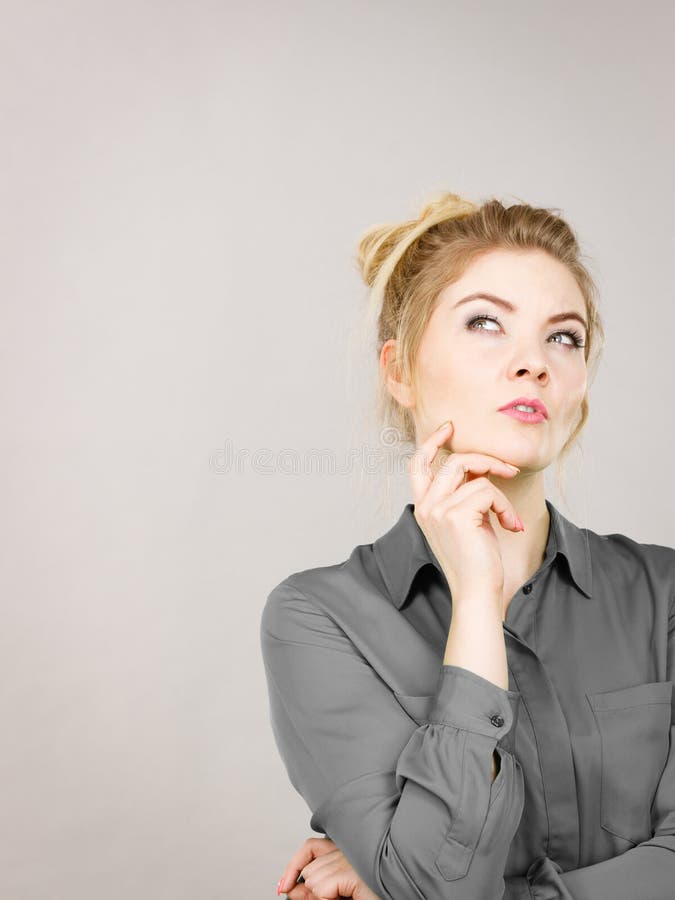 Business Woman Intensive Thinking Stock Photo - Image of woman ...
