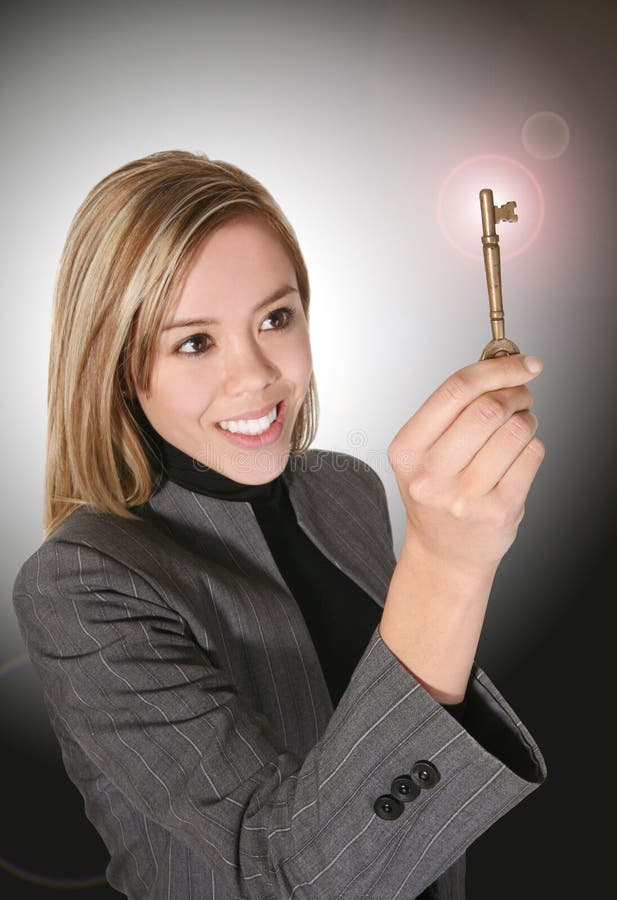 Business Woman with Key stock image. Image of adult, concentrate - 2470743