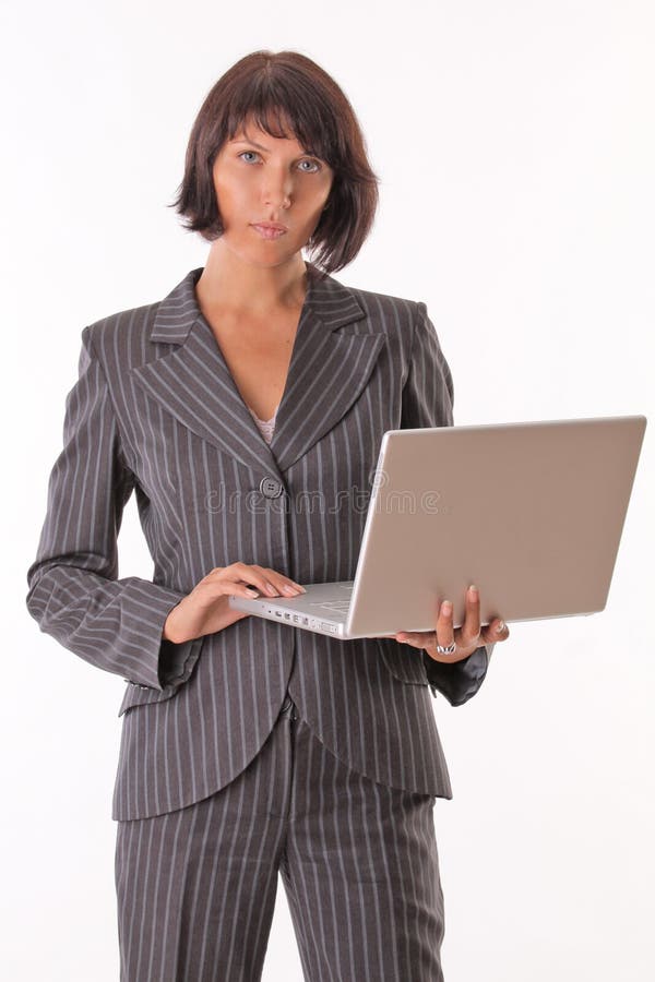Business woman with laptop stock image. Image of female - 15969455