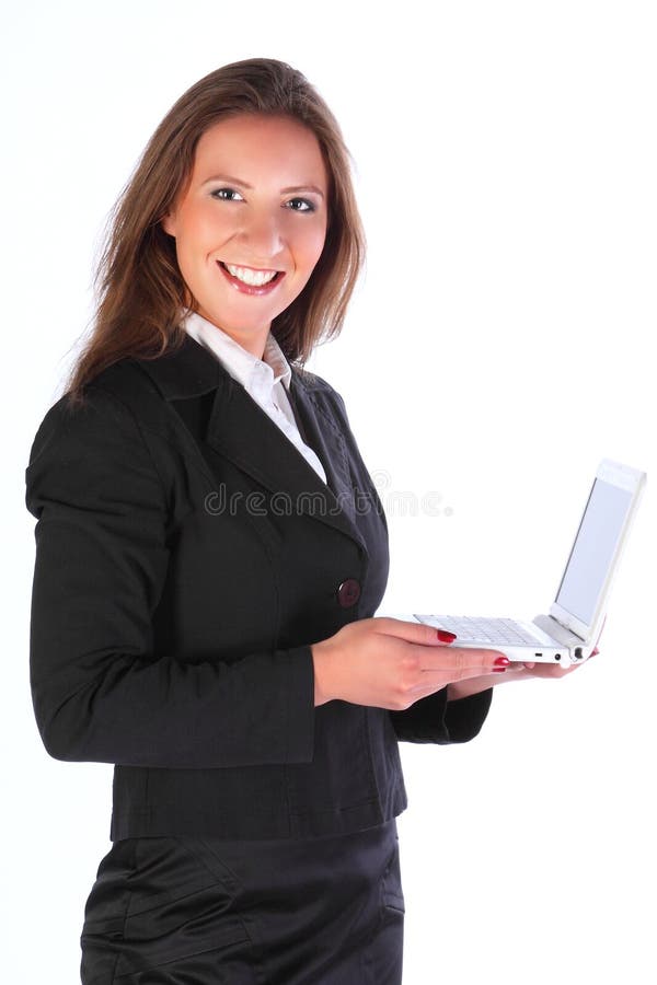 The Business Woman with the Laptop Stock Photo - Image of business ...