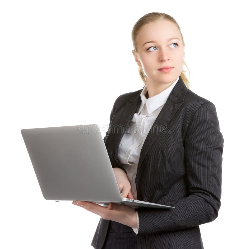 Business Woman with Laptop stock image. Image of company - 25737893