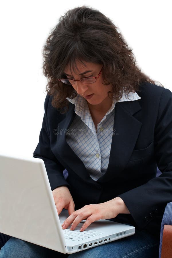 Native American Woman on a Cell Phone in Office Stock Image - Image of ...