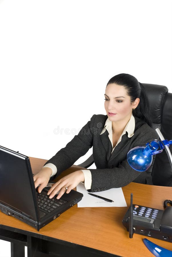 Business woman with laptop stock image. Image of businesswomen - 6979191