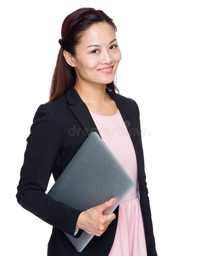 Business woman with laptop stock photo. Image of girl - 41703020