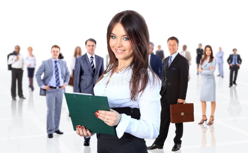 Winning Businessteam, Female Holding Trophy Stock Photo - Image of male ...