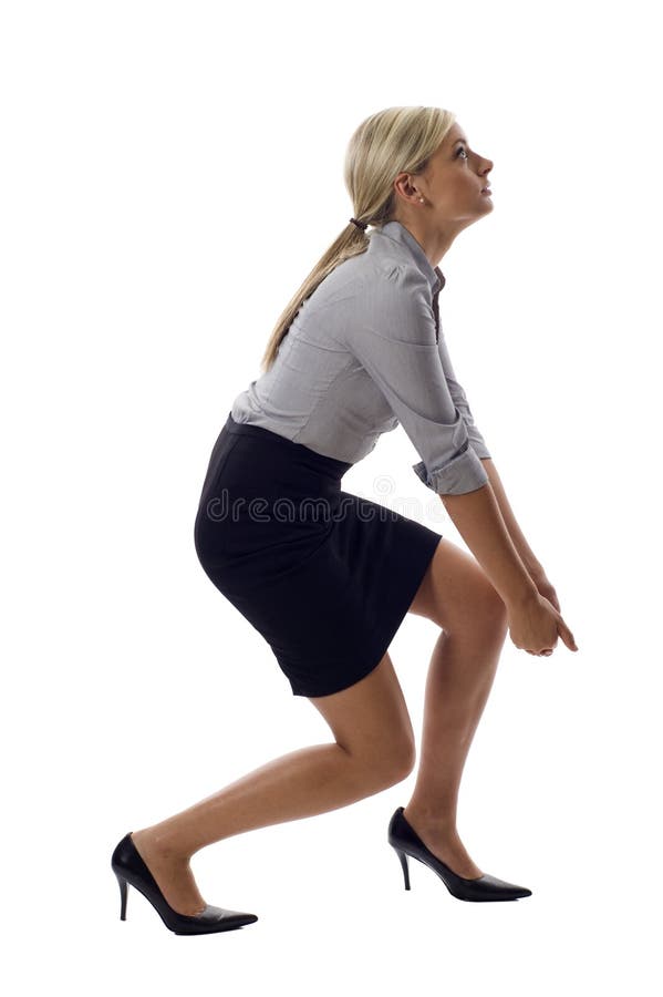 Business Woman Lifting Something Stock Photo - Image of product ...