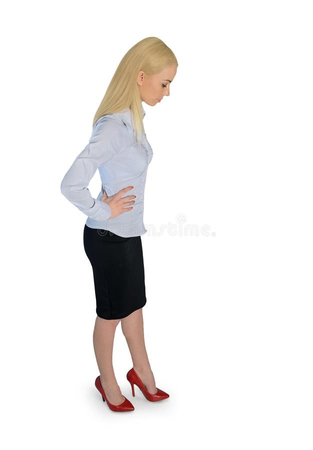 Business Woman Looking Down Stock Photo - Image of blonde, head: 55936348
