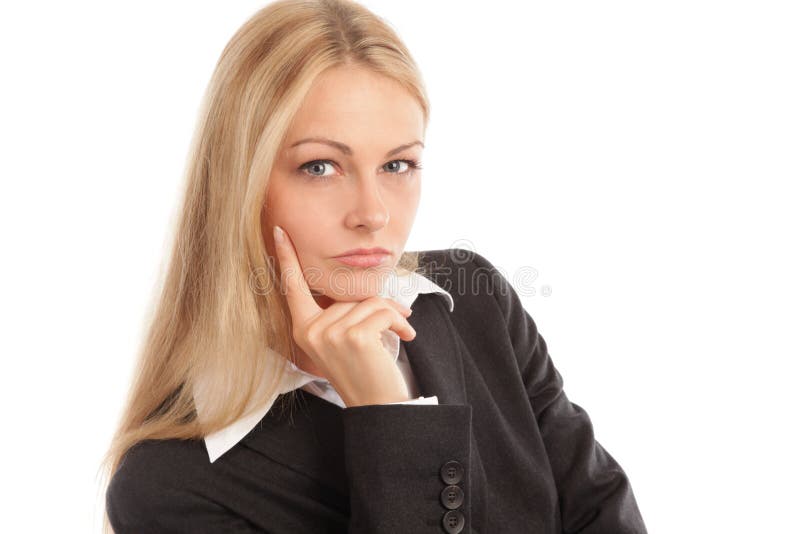 Business Woman Looking Seriously Stock Image - Image of seriously ...