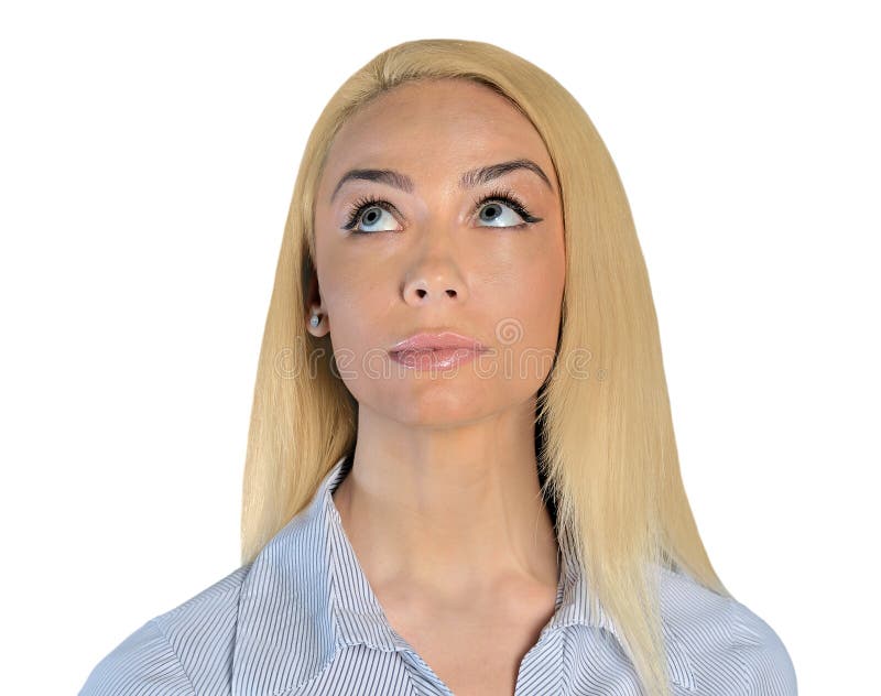 Business woman looking up stock photo. Image of blonde - 55936932