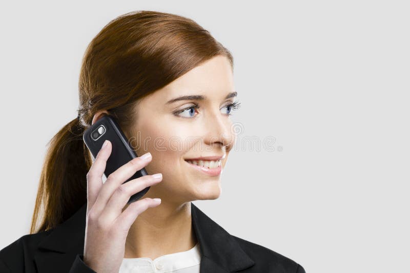 Business Woman Making Phone Call Stock Image - Image of smiling ...