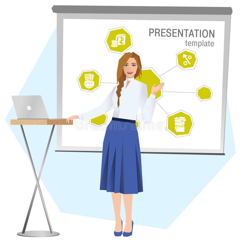 Business Woman Making a Presentation. Vector Stock Vector ...