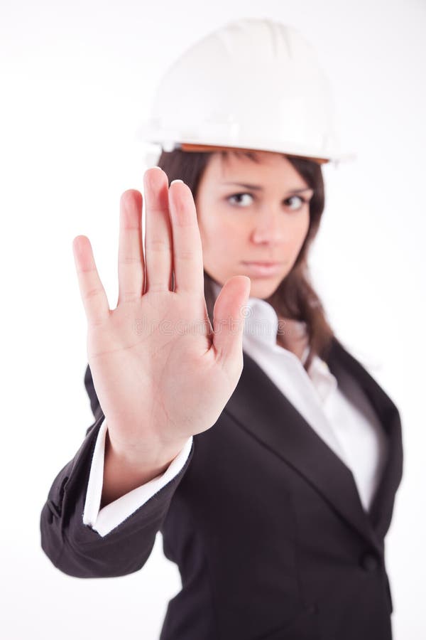 Business Woman, Making Stop Sign Stock Photo - Image of expression ...