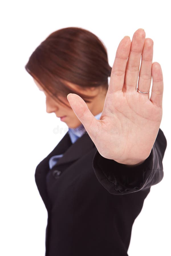 Business Woman Making Stop Sign Stock Image - Image of business, person ...