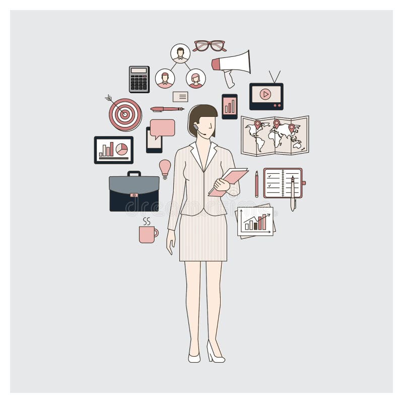 Business Woman and Marketing Expert Stock Vector - Illustration of ...